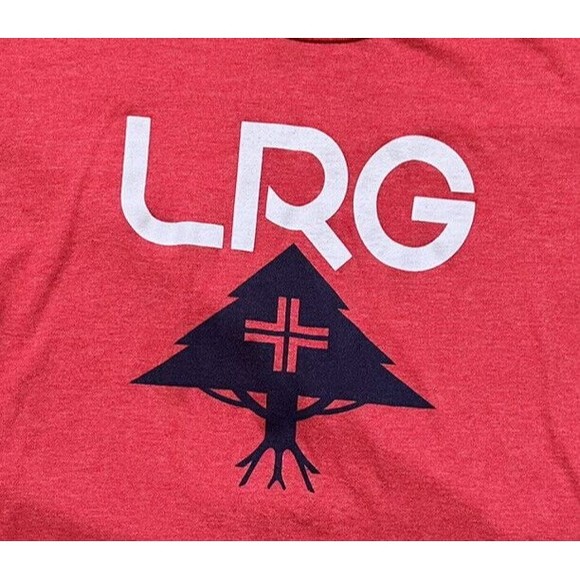 Lrg | Shirts | Lrg Lifted Research Group Shirt L Red Ss Graphic Logo Stacked Tee Standard Fit ...